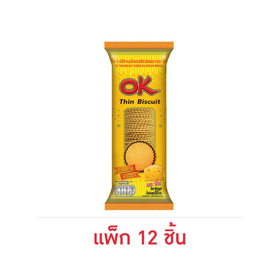 โอเค ทิน บิสกิตแผ่นบาง รสนม 30 กรัม (แพ็ก 12 ชิ้น) - ThaiPick