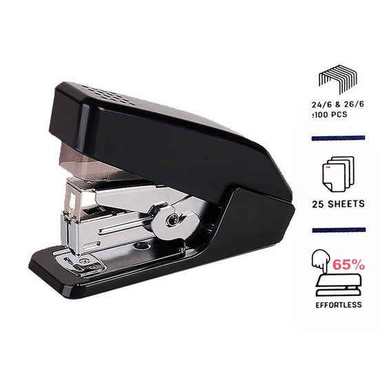 Deli 0467 เครื่องเย็บกระดาษประหยัดแรง 25 แผ่น - ขาว - ThaiPick