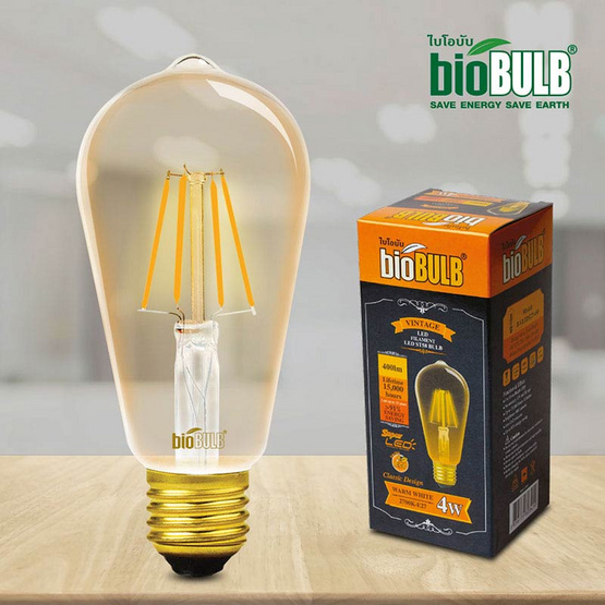 BIO Bulb หลอดไฟLED Vintage ST58 Bub-4 วัตต์แสงวอร์มไวท์ - ThaiPick