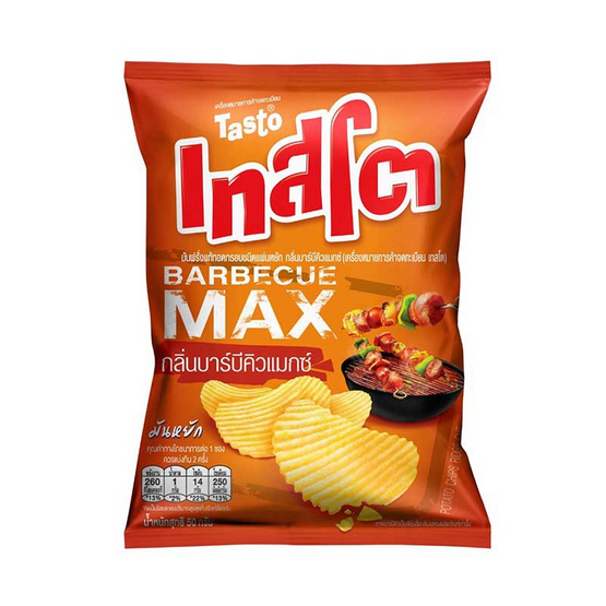เทสโตแผ่นหยัก กลิ่นบาร์บีคิวแมกซ์ 50 กรัม - ThaiPick