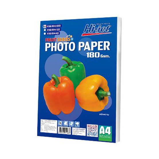 Hi-jet กระดาษโฟโต้ ผิวมัน Inkjet Fruit Series Glossy Photo Paper 180แก ...