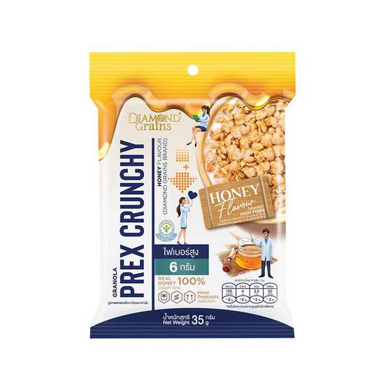ไดมอนด์เกรนส์ กราโนล่าพรีกซ์ครันซี่ รสน้ำผึ้ง 35 กรัม (แพ็ก 6 ชิ้น ...