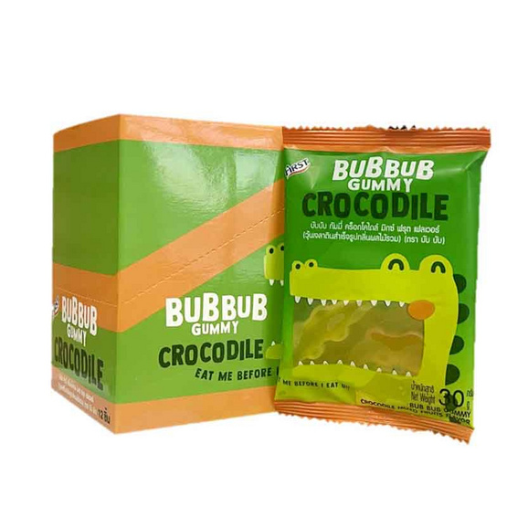 บับบับ กัมมี่คร็อกโคไดล์ 30 กรัม (ยกกล่อง 12 ชิ้น) - ThaiPick