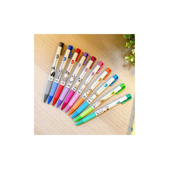 JAVA ปากกาลูกลื่น Naong 0.38mm. (ชุด 10 สี 11 ด้าม) ด้ามลายน้องแมว ...