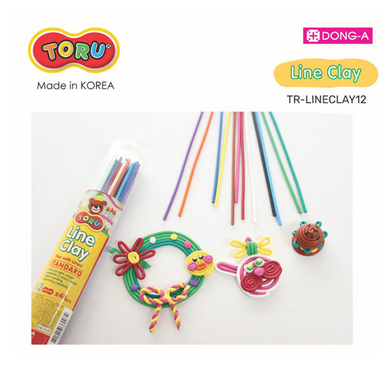 DONG-A ดินปั้นแบบเส้น 12 สี TORU Line Clay - ThaiPick