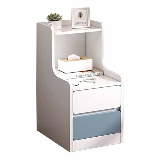 Offo โต๊ะหัวเตียงโมเดิล3ลิ้นชัก รุ่น E2-5B สีเบท - เบท - ThaiPick