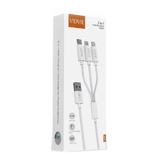 Vidvie สายชาร์จ 3in1 รุ่น CB475 - White - ThaiPick