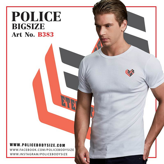 POLICE ZEBRA เสื้อยืดทรง Regular style คอกลม Premium Cotton 100% รุ่น Tee's Stripe ใส่ได้ทั้ง ...