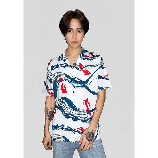 CHALEE เสื้อฮาวายลายนกกระเรียน - ThaiPick