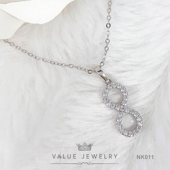 ValueJewelry สร้อยคอพร้อมจี้ ฝังคริสตัลแท้ ลายอินฟินิตี้ นำโชค Infinity ขนาดใหญ่ สร้อย สร้อยคอ ...